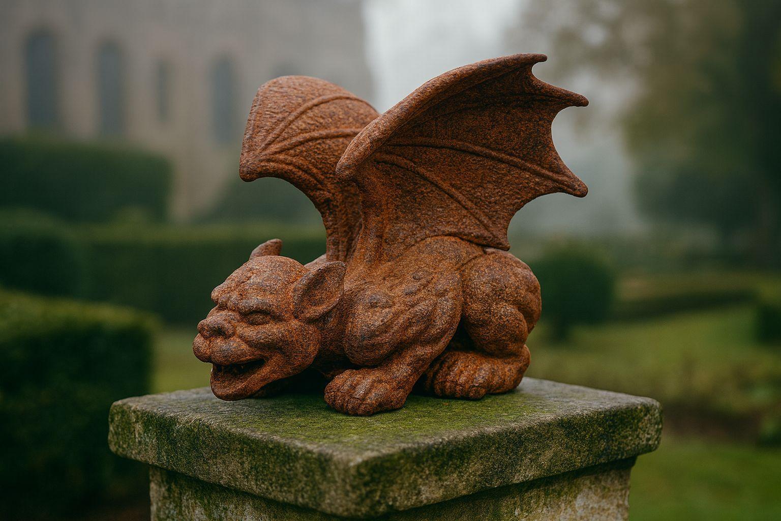 Cast Iron Creeping Gargoyle Statue - Round Wood of Mayfield