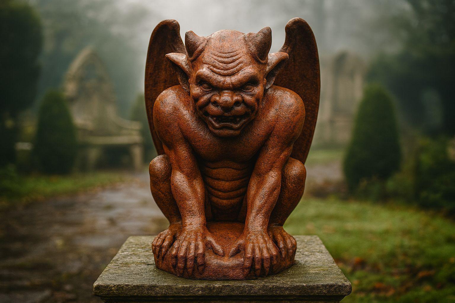Cast Iron Demon Gargoyle Statue - Round Wood of Mayfield