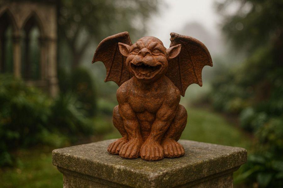 Cast Iron Cheeky Gargoyle Statue - Round Wood of Mayfield