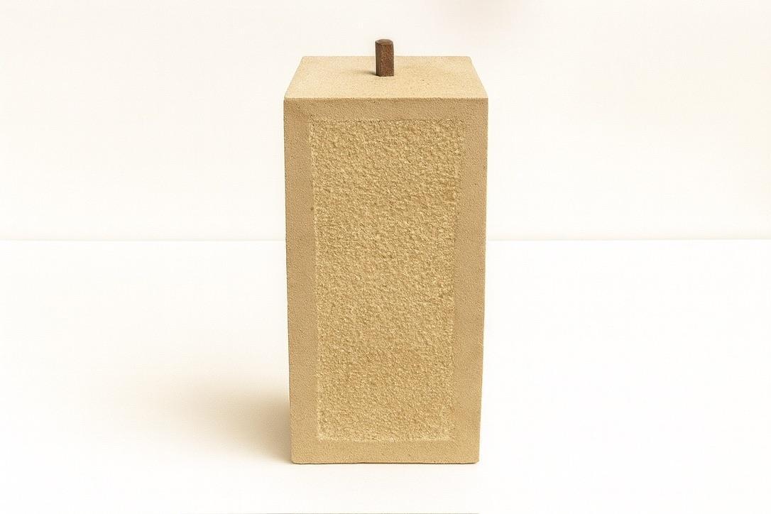 Sandstone Straight Square Staddle Stone with Steel Pin - 375mm High ...