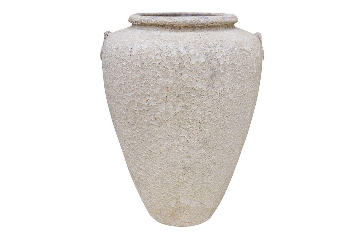 Glazed Ceramic Large Jar - White Atlantis - 850mm Ø x 1100mm H - Round ...
